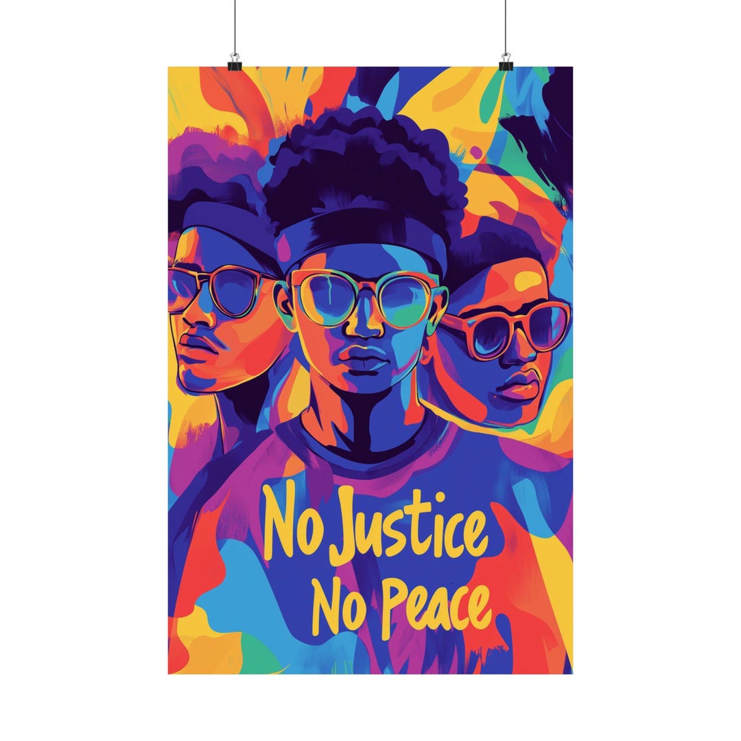 No Justice No Peace Poster Wall Art Social Justice Protest Poster Bold ...