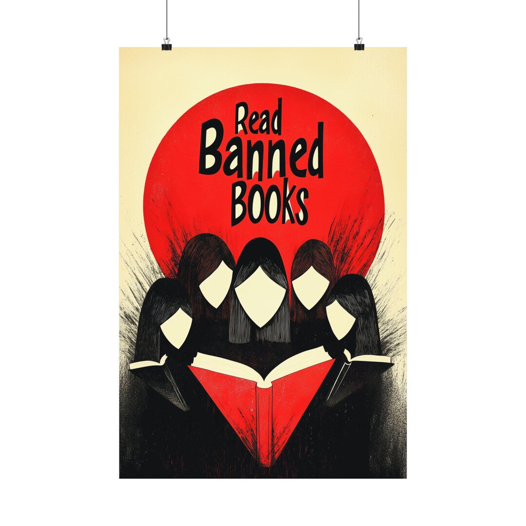 Read Banned Books Poster Wall Art Support Freedom of Expression ...