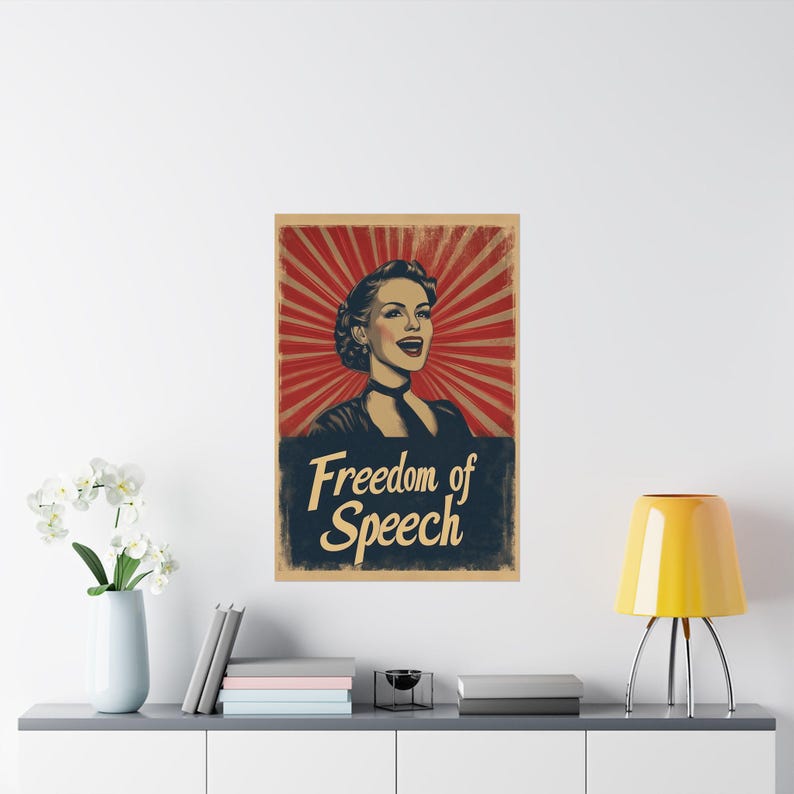Freedom of Speech Poster Wall Art Fdr's Four Freedoms Poster Retro ...