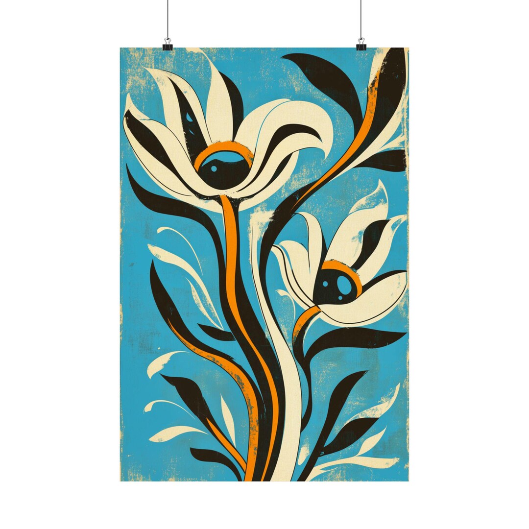 Gorgeous Blue Floral Poster Wall Art Nature Lover Poster Beautiful ...