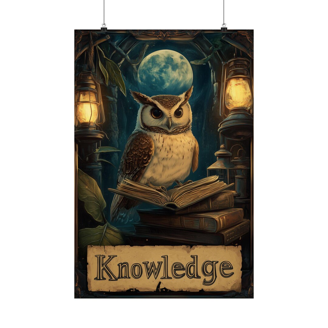 Owl Knowledge Poster Wall Art Education Wisdom and a Lifetime of ...