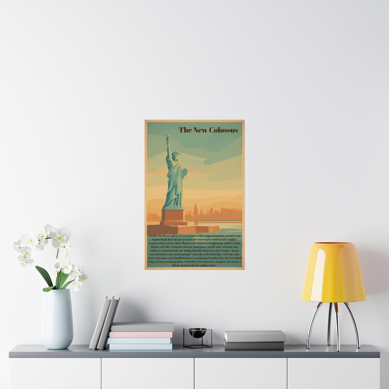 Statue of Liberty Poster: the New Colossus Poem, Immigration Art - Etsy