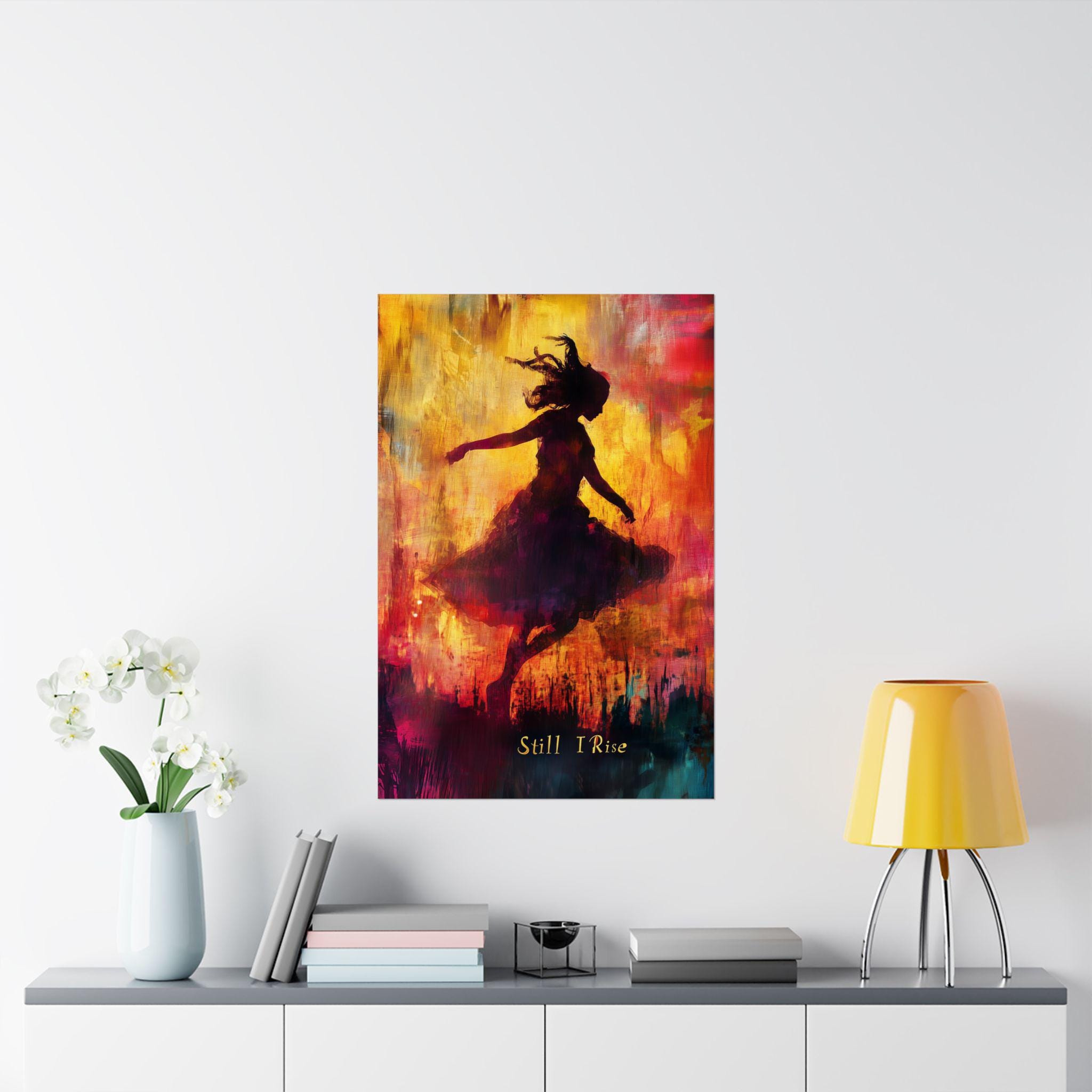 Still I Rise Poster: Maya Angelou Poetry Art, Woman Silhouette - Etsy