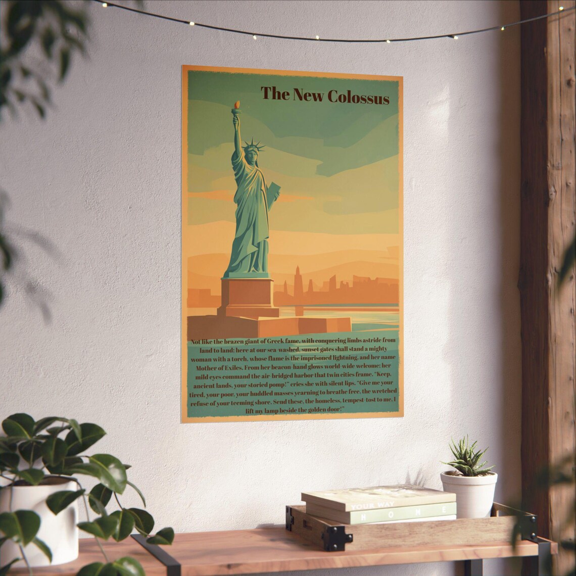 Statue of Liberty Poster: the New Colossus Poem, Immigration Art - Etsy