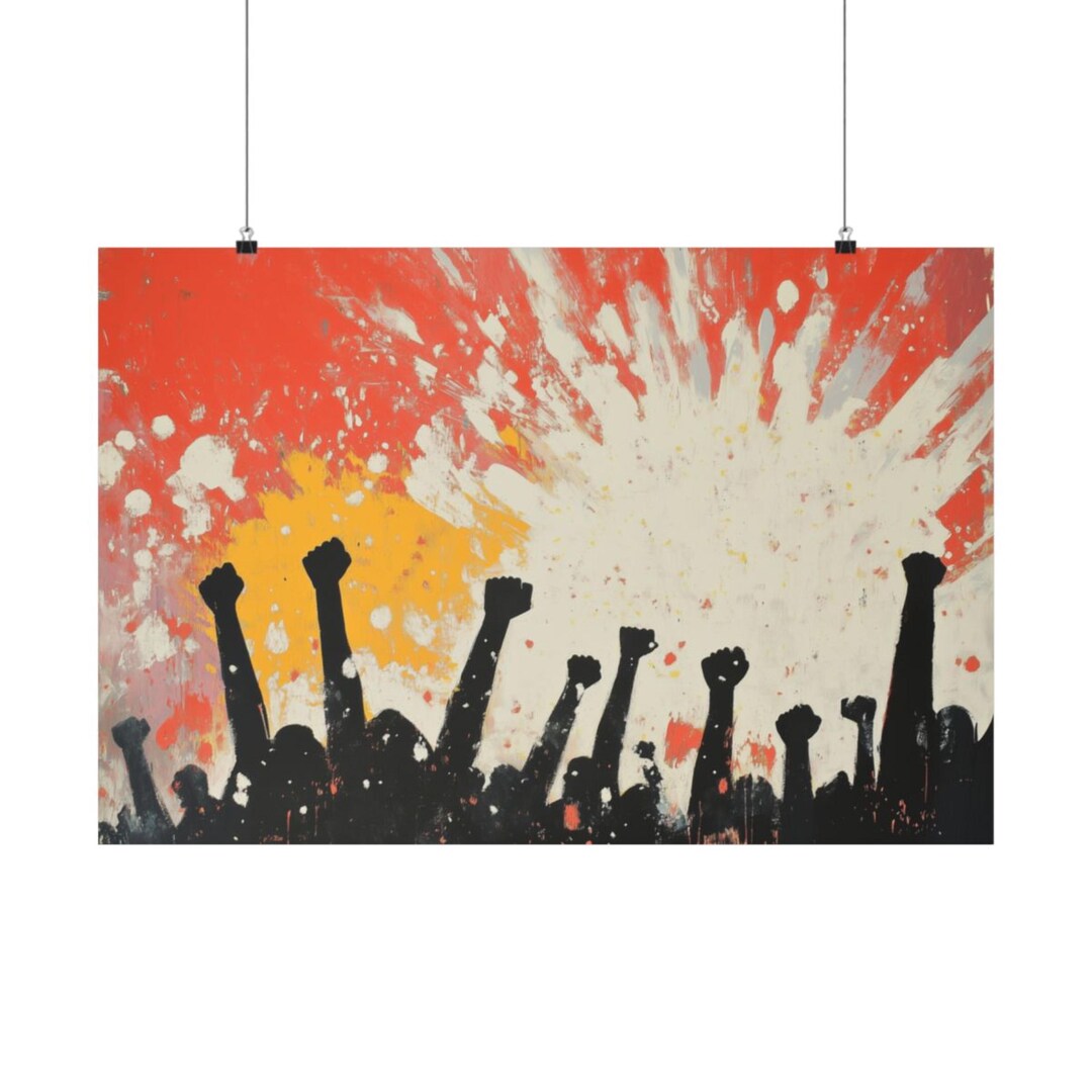 Powerful Protest Poster Wall Art Bold Impressionist Statement Art ...