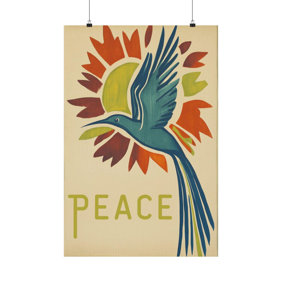Peace Poster: Hummingbird Art Print, Motivational Home Decor - Etsy