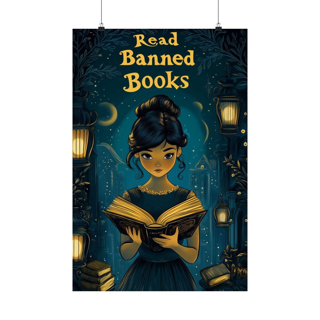 Read Banned Books Poster Wall Art Freedom of Thought Poster for Home ...