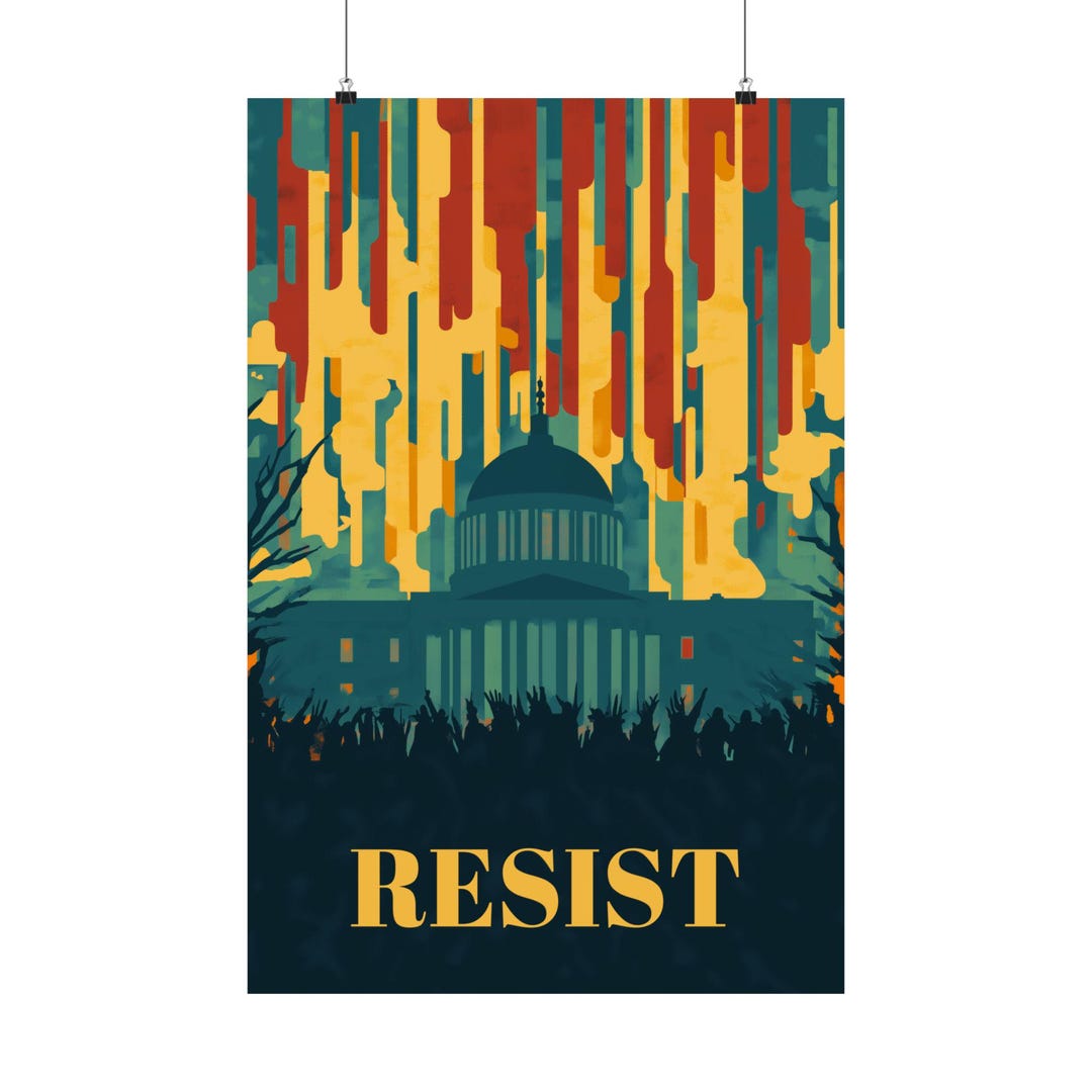 Resist Poster: Protest at US Capitol Building, Activism Art - Etsy