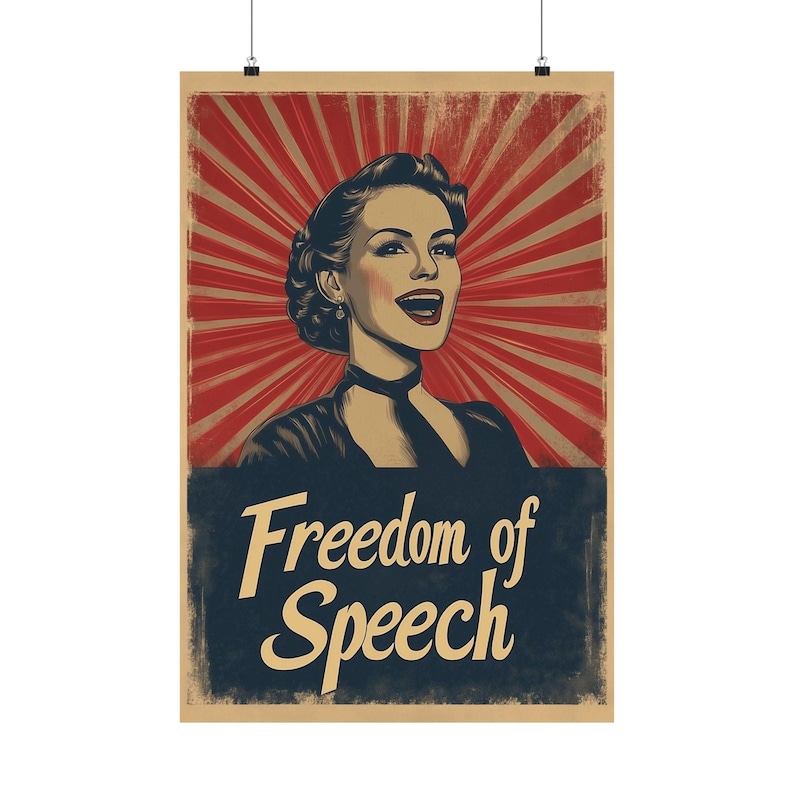 Freedom of Speech Poster: Retro FDR Art, Statement Wall Decor - Etsy