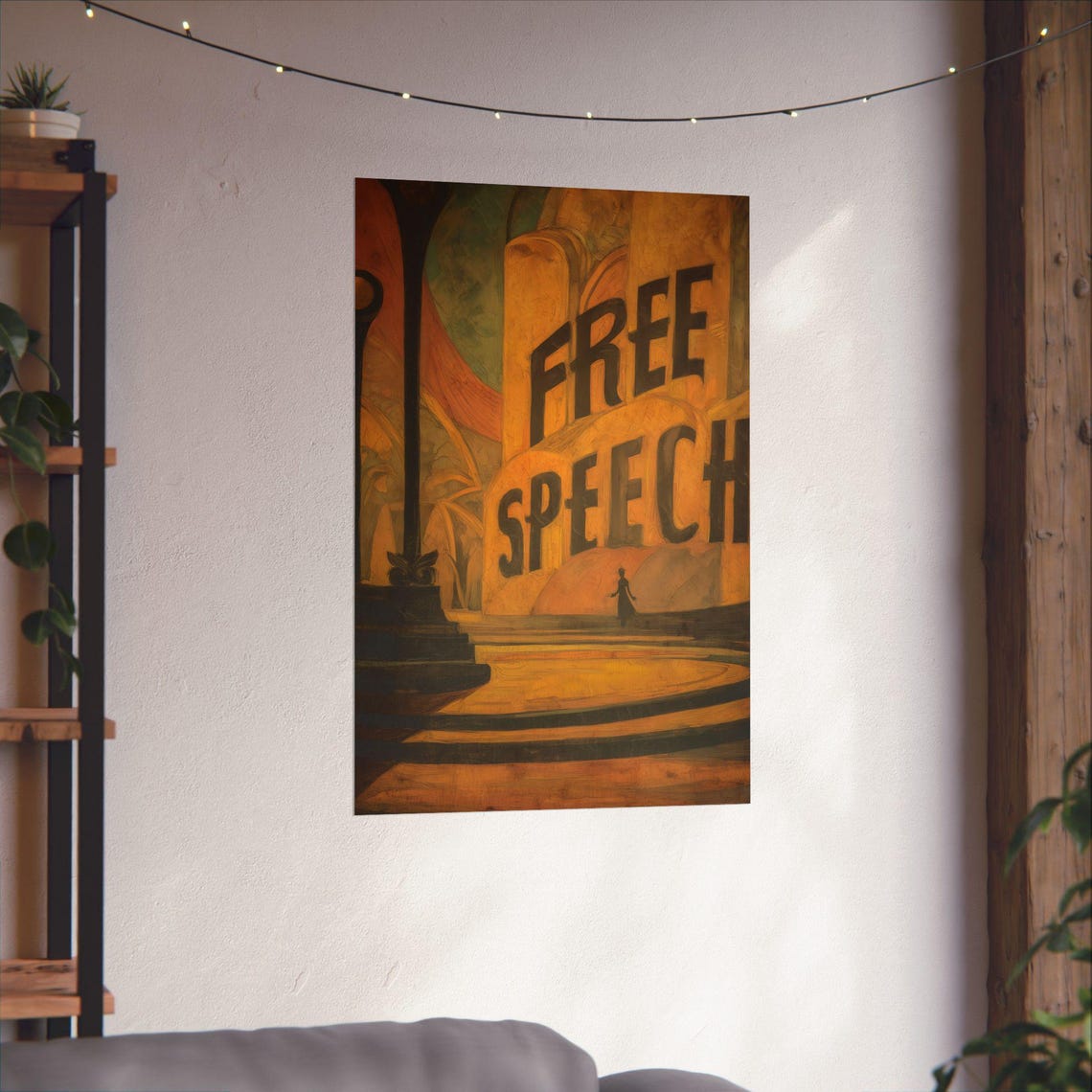 Free Speech Wall Art Poster: Protest Fascism, Defend Constitutional ...