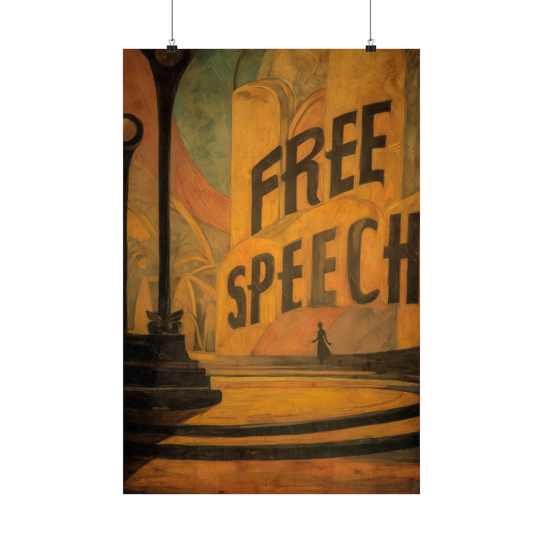 Free Speech Wall Art Poster: Protest Fascism, Defend Constitutional ...