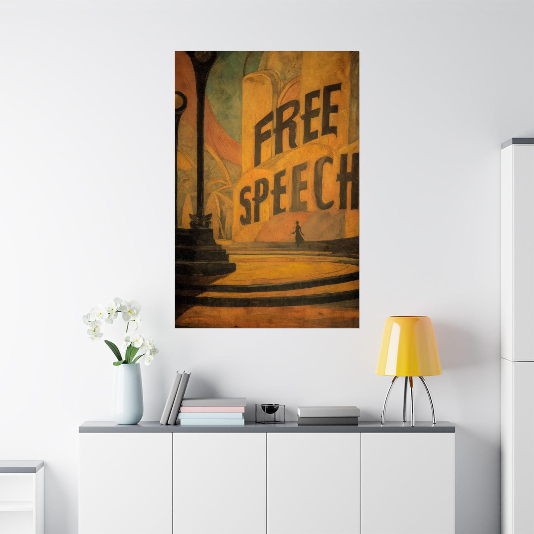 Free Speech Wall Art Poster: Protest Fascism, Defend Constitutional ...