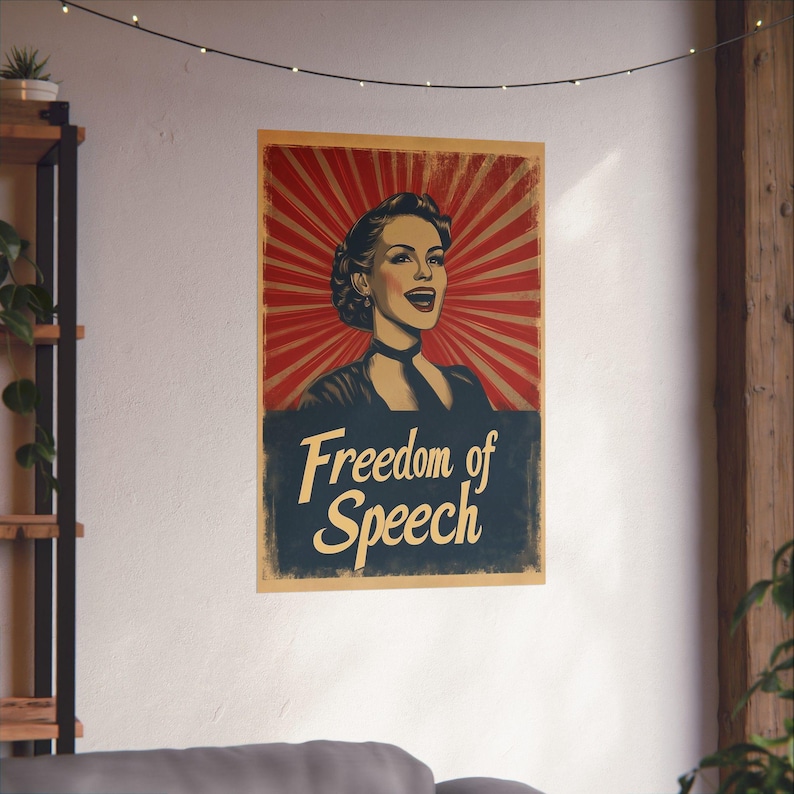 Freedom of Speech Poster: Retro FDR Art, Statement Wall Decor - Etsy