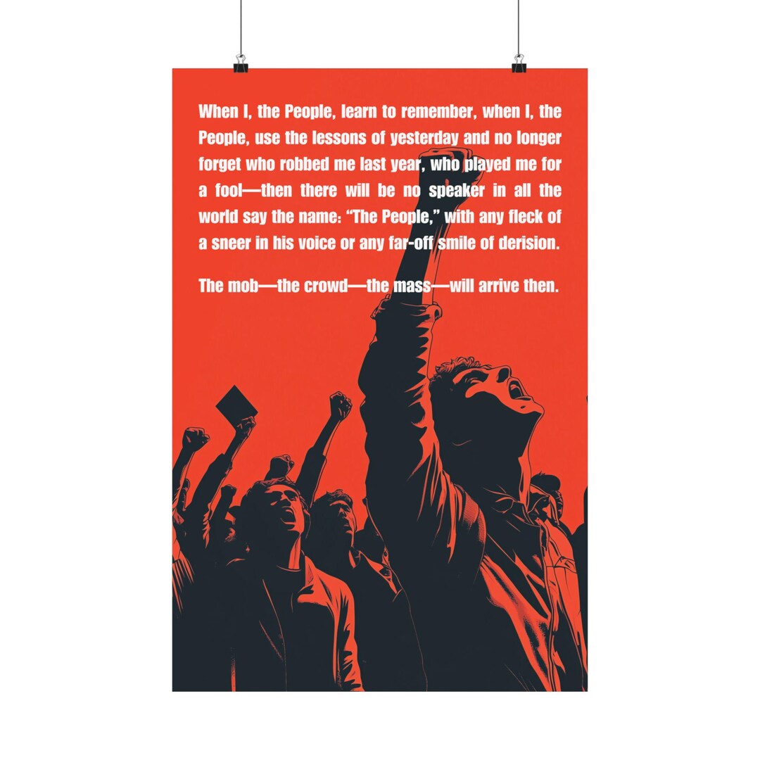 I Am the People, the Mob Poster Wall Art Powerful Protest Poetry of ...
