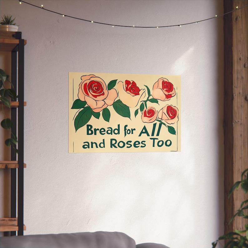 Bread and Roses Poster: Women's Suffrage Art, Economic Justice - Etsy
