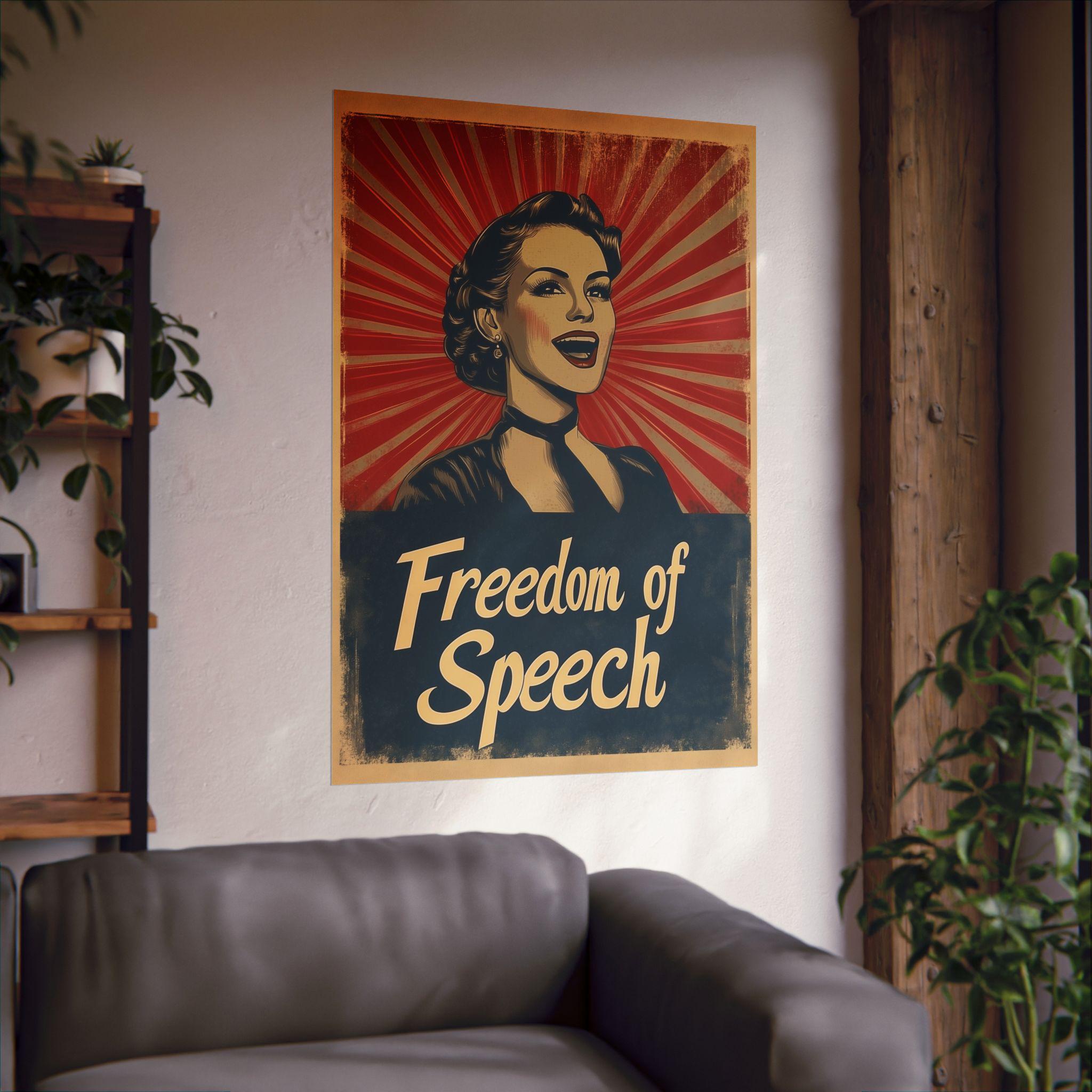 Freedom of Speech Poster Wall Art Fdr's Four Freedoms Poster Retro ...