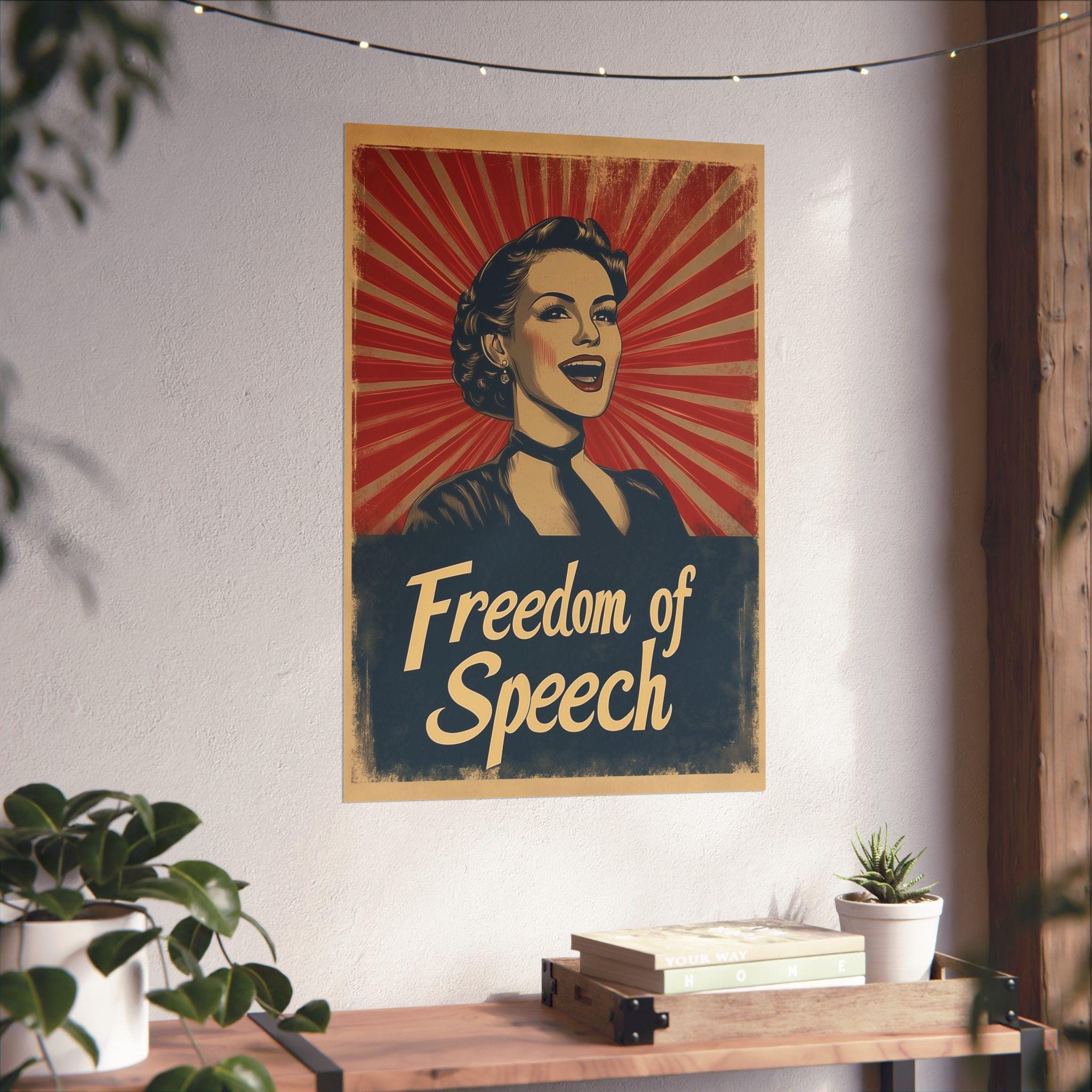Freedom of Speech Poster Wall Art Fdr's Four Freedoms Poster Retro ...