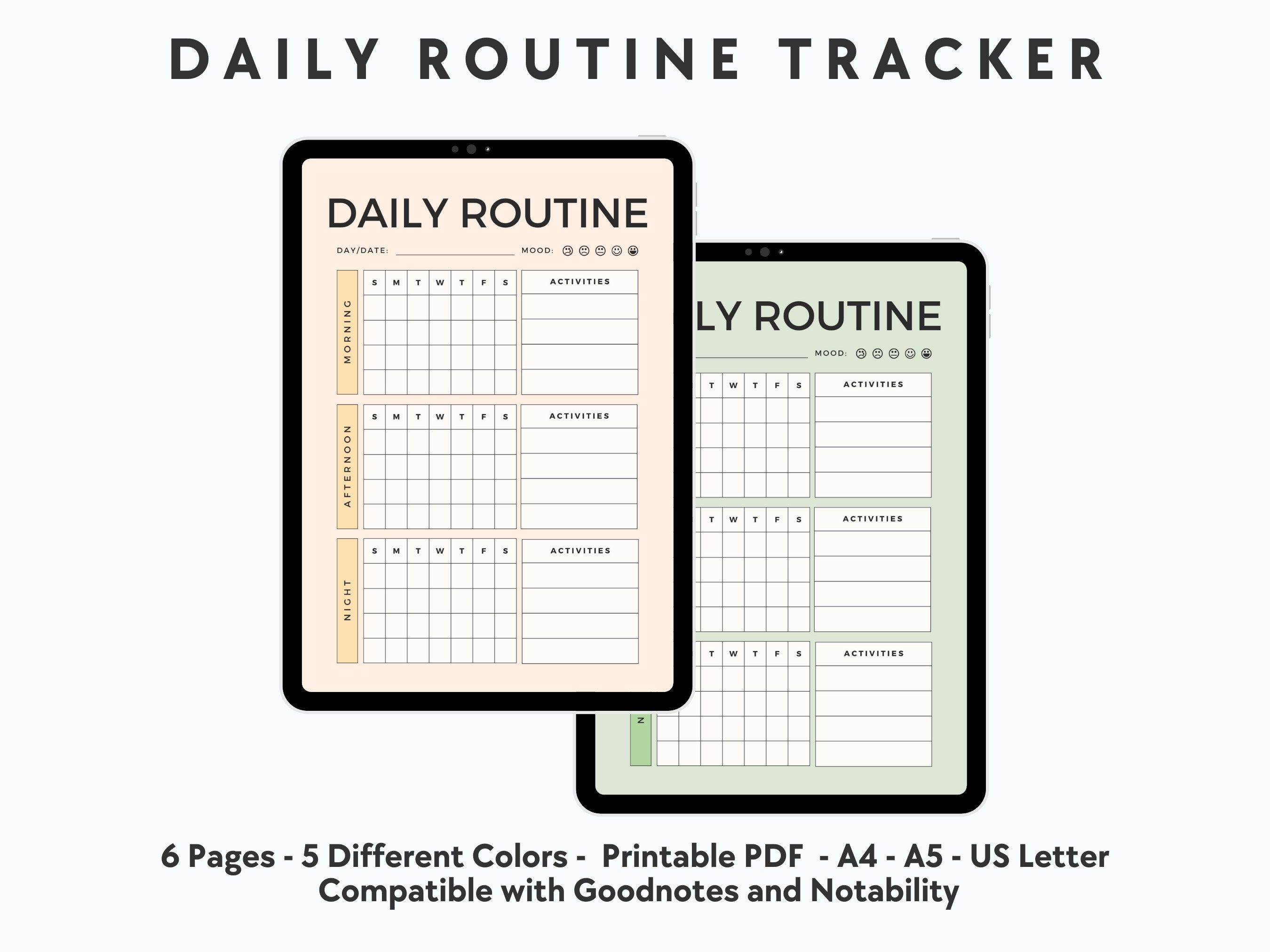 Daily Routine, Routine Tracker, Daily Tracker, Daily Routine Printable ...