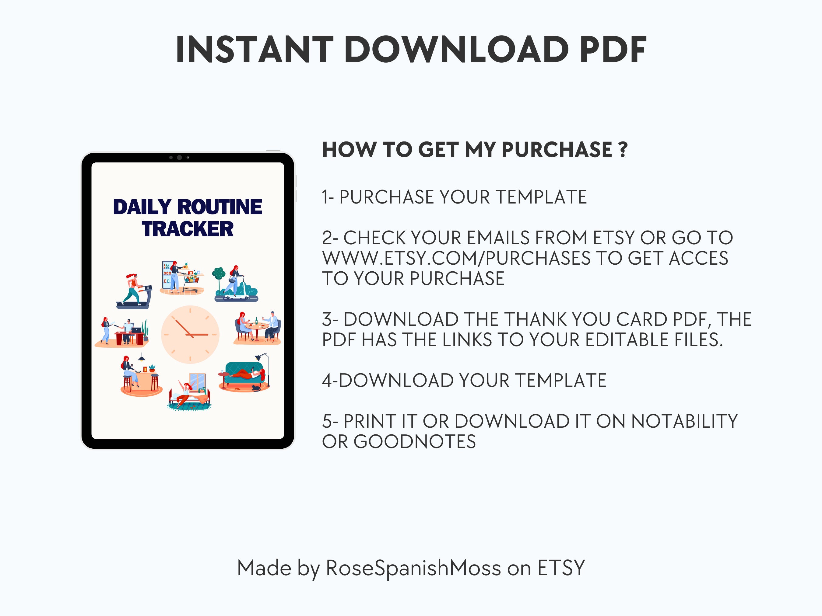 Daily Routine, Routine Tracker, Daily Tracker, Daily Routine Printable ...