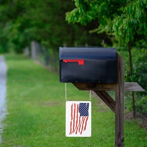 Wavy American Flag Metal Mailbox Sign 2-sided | Patriotic Decor | USA ...