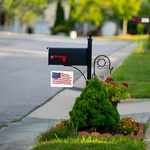 Wavy American Flag Metal Mailbox Sign 2-sided | Patriotic Decor | USA ...