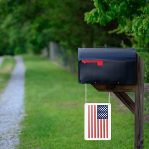 American Flag Metal Mailbox Sign 2-sided | Patriotic Decor | USA Sign ...