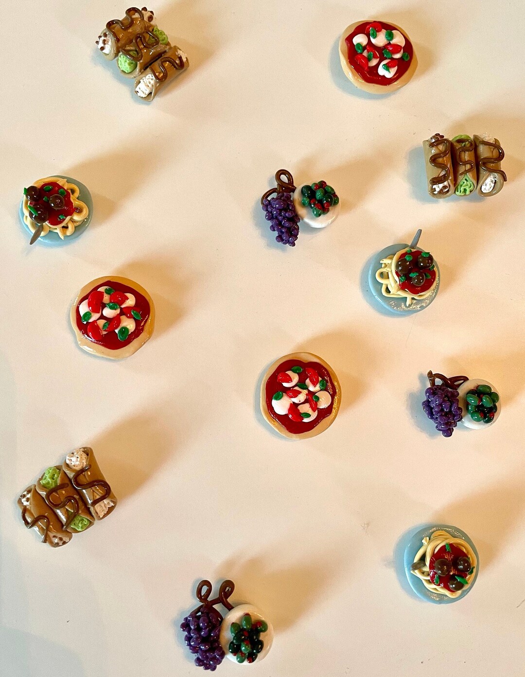 Mini Italian Cuisine Fridge Magnets Gift Set Handmade Polymer Clay ...