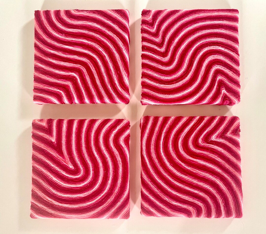 Wavy Yarn Wall Art - Pink/berry Ombre Yarn Art- Arrange How You Like ...