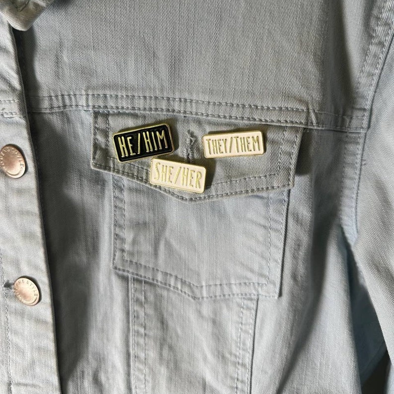 Pronouns Enamel Pin They Them Pin He Him Pin She Her Pin LGBTQ Pin Pride Pin LGBT Badge Enamel ...