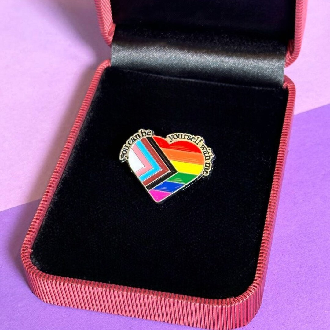You Can Be Yourself LGBTQ Heart Enamel Pin LGBTQ Pin Pride Pin LGBT ...