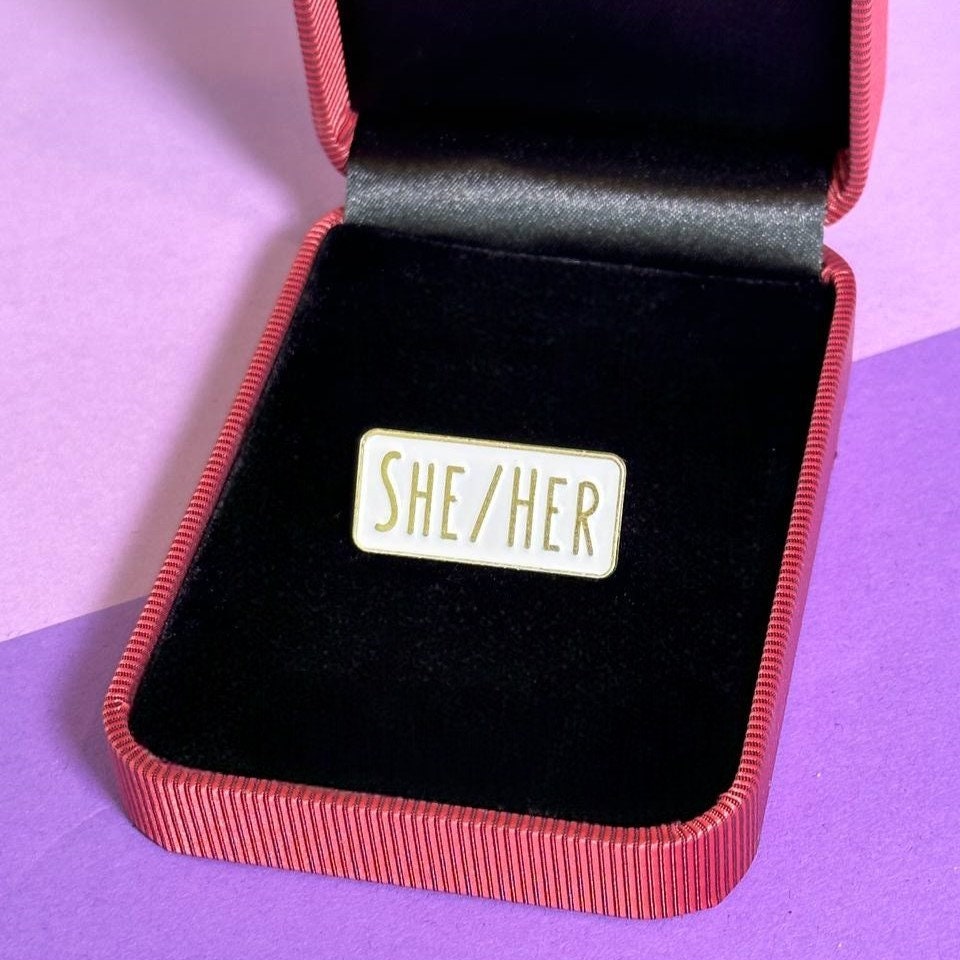 Pronouns Enamel Pin They Them Pin He Him Pin She Her Pin LGBTQ Pin Pride Pin LGBT Badge Enamel ...