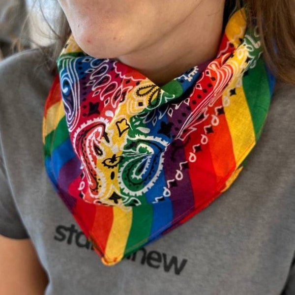 Rainbow Bandana - Etsy