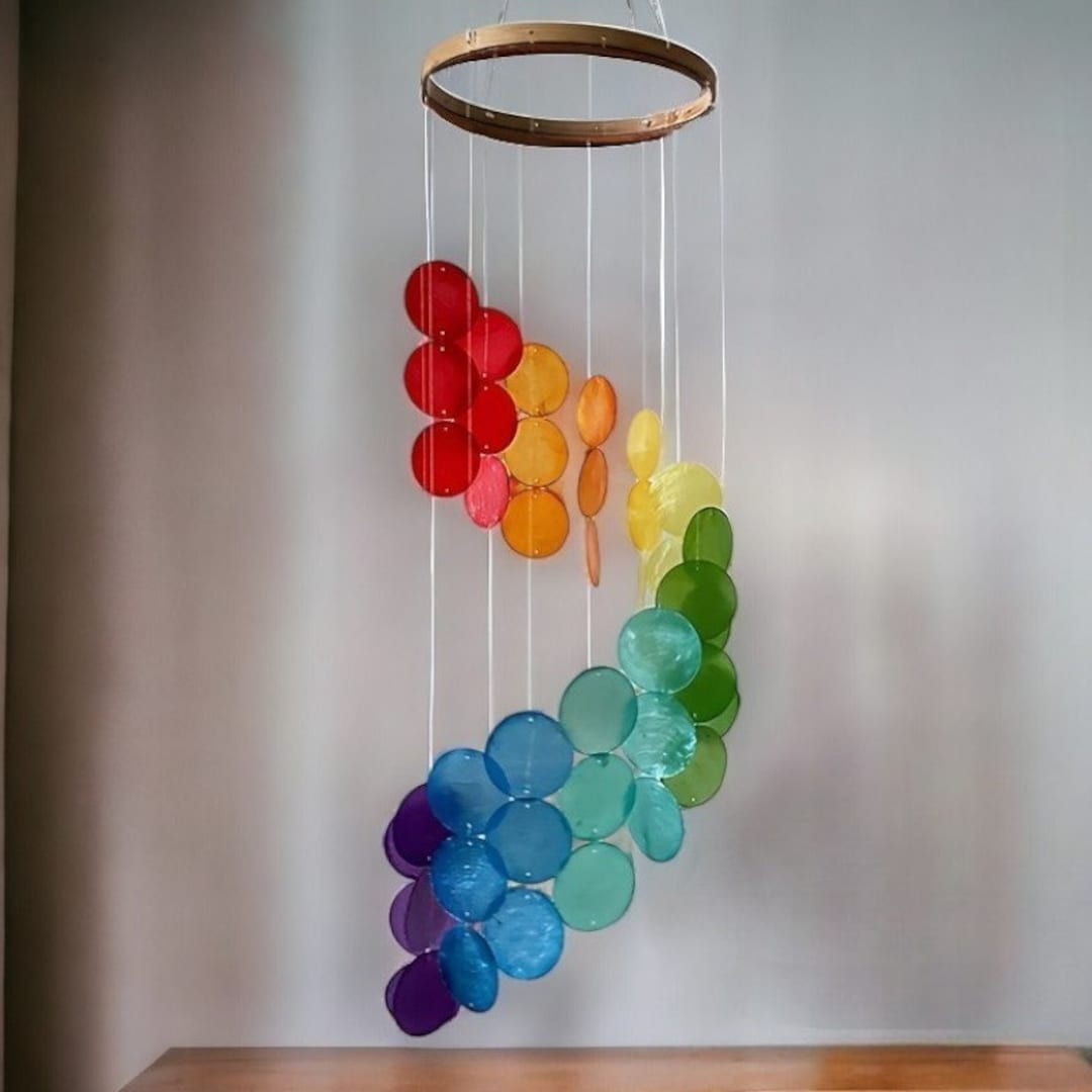 Rainbow Shell Wind Chimes Pride Sun Catcher LGBTQ Window Crystals LGBT ...