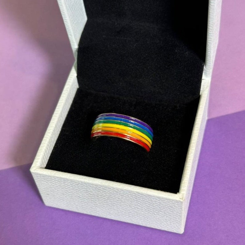 LGBTQ Stainless Steel Rings Pride Rings Transgender Ring Non Binary ...