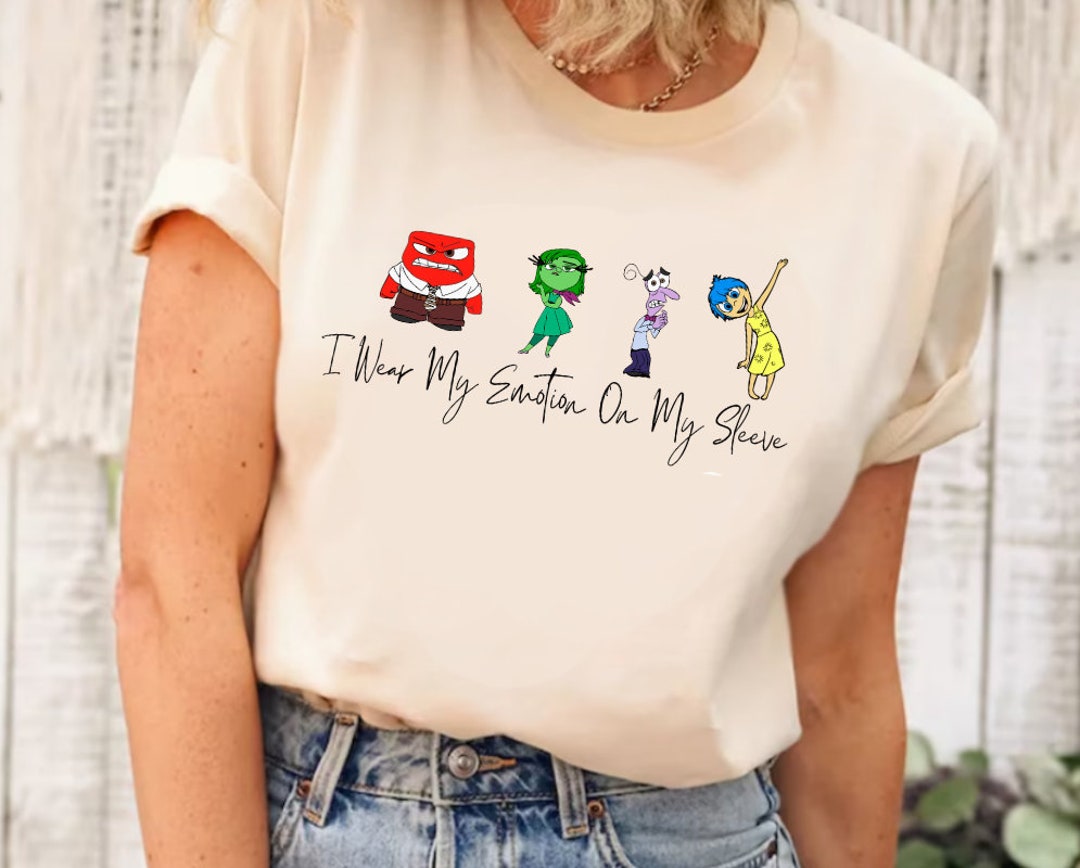 Inside Out I Wear My Emotion on My Sleeve Shirt, Inside Out Chracter ...