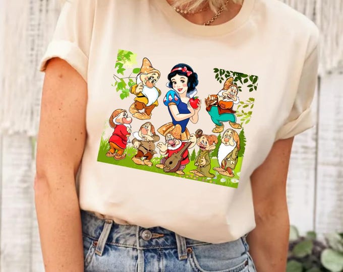 Disney Snow White Princess Watercolor Shirt, Snow White Seven Dwarfs ...