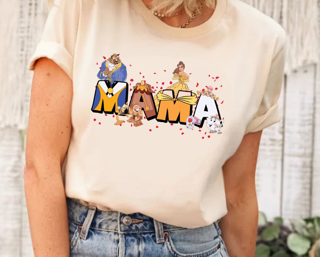 Beauty and the Beast Mama Shirt, Disney Princess Gift - Etsy