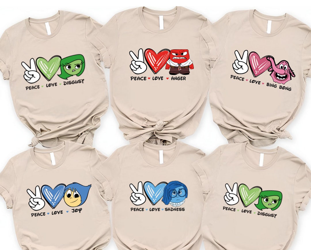 Inside Out Peace-love-inside Out Shirt, Inside Out Characters Shirts ...