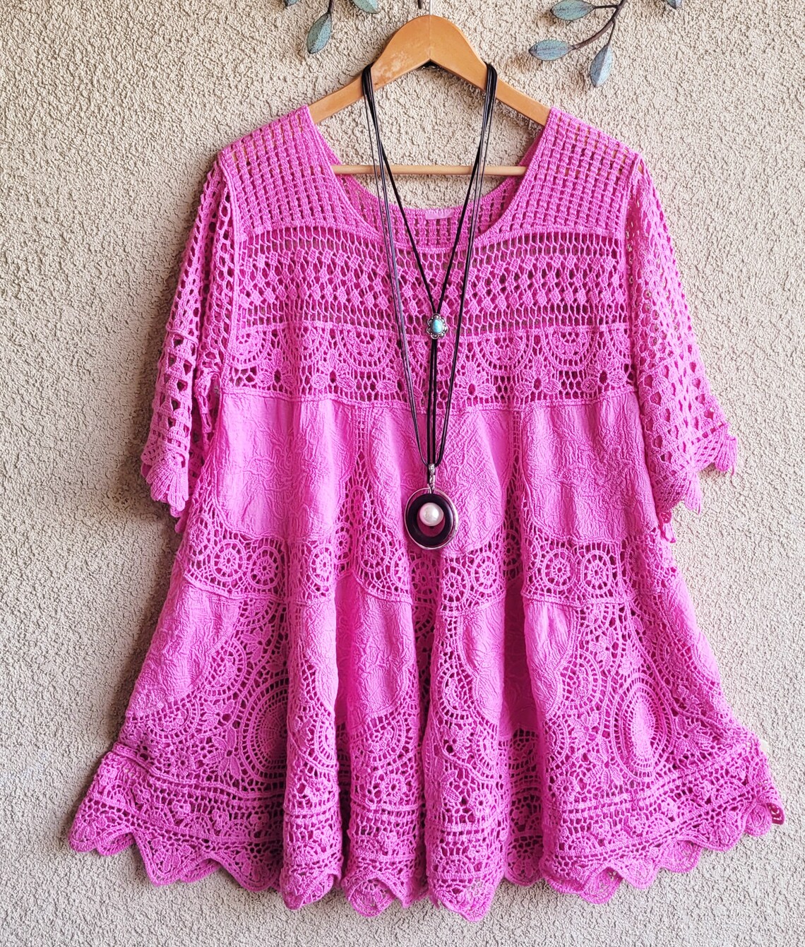 Bohemian Embroidered Tunic Top Blouse Boho Peasant Xl Romantic Shirt ...
