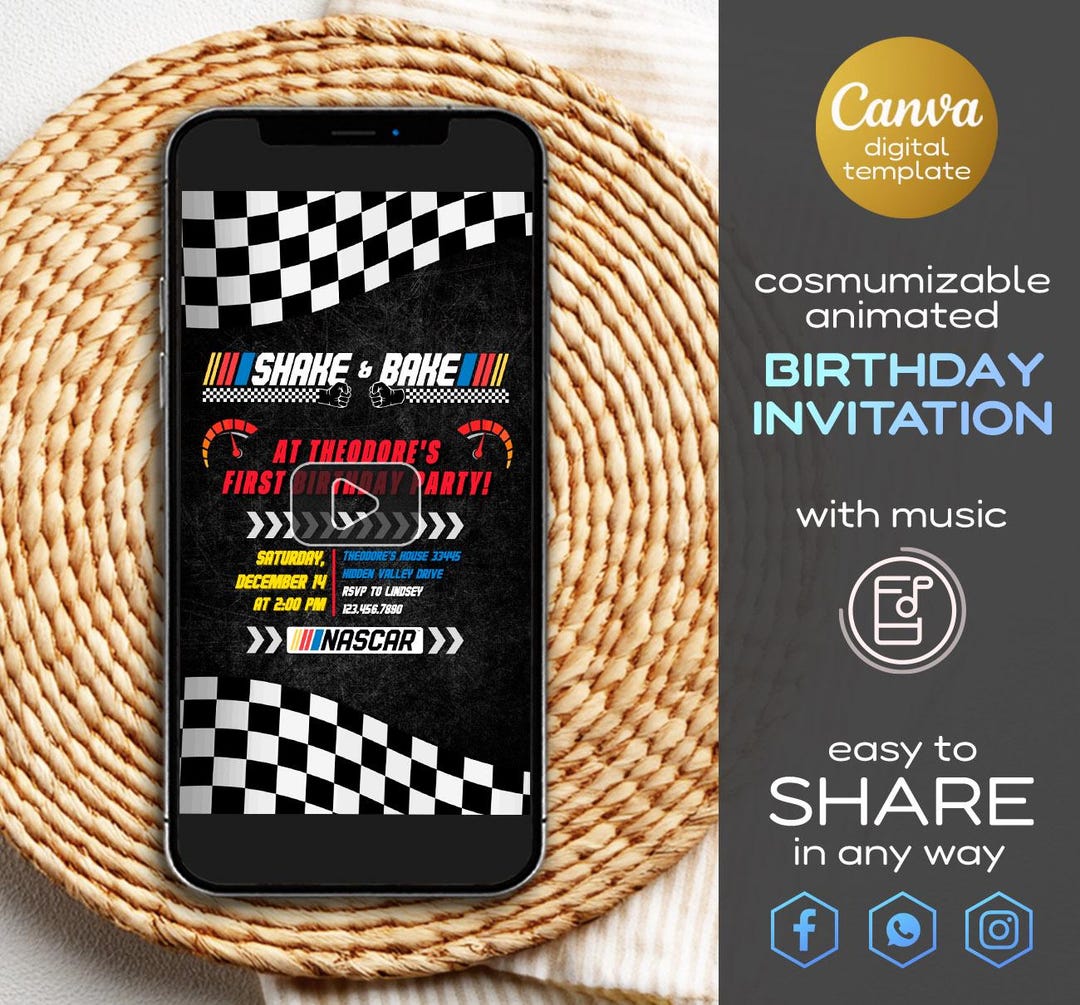 Nascar Party, Shake N Bake Birthday, Ricky Bobby, Boy Racing Invitation ...