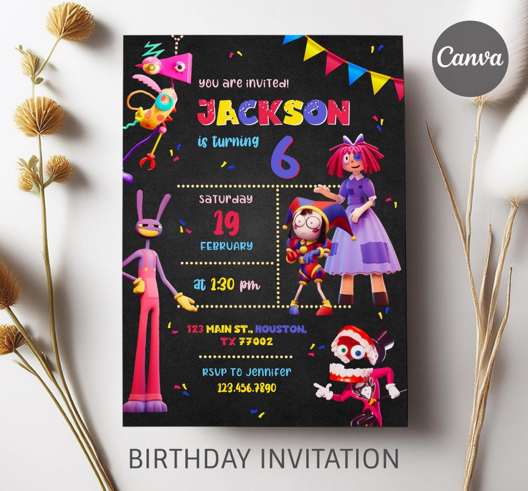 Printable the Amazing Digital Circus Invitation, Editable Digital ...