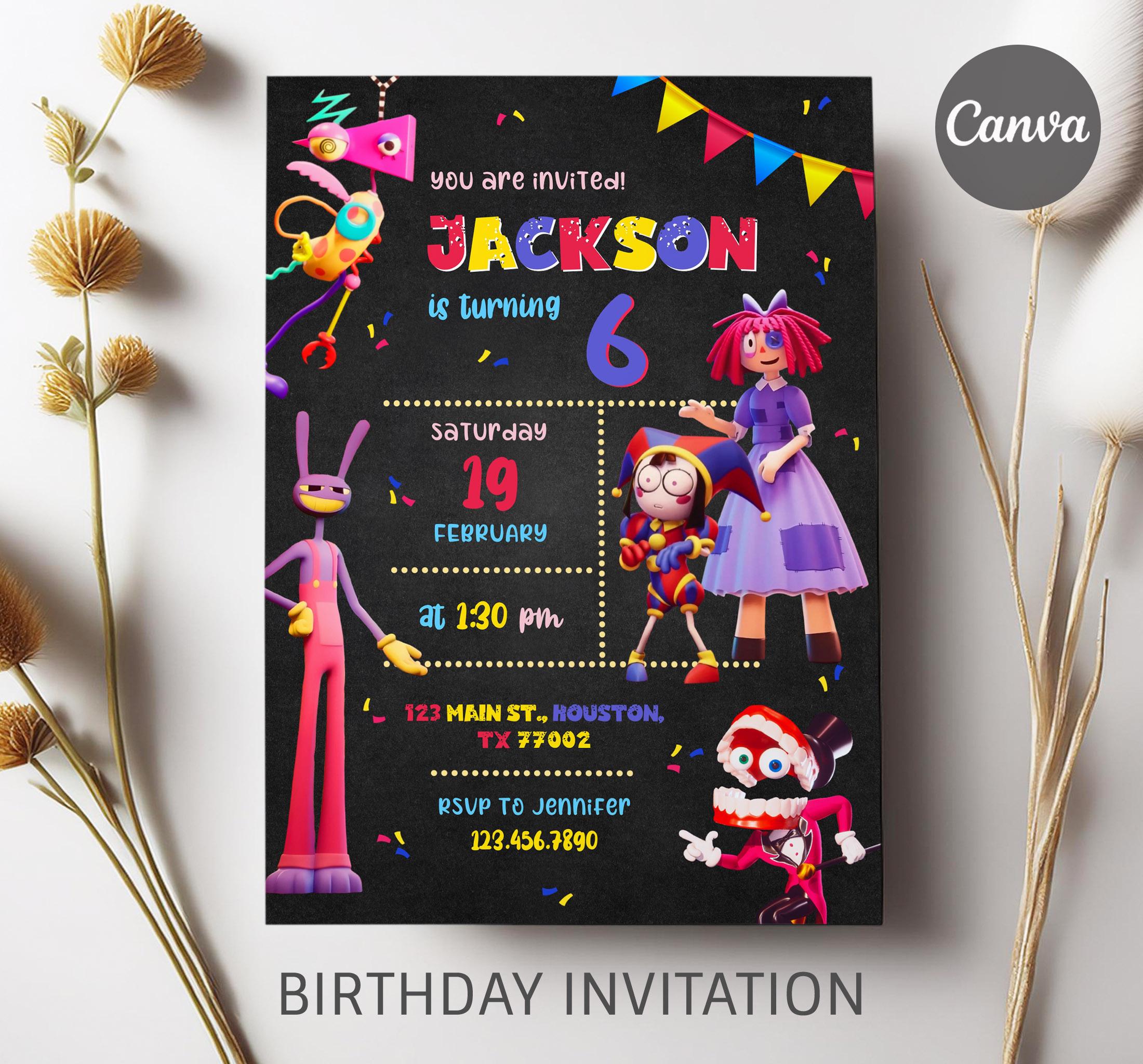 Printable the Amazing Digital Circus Invitation, Editable Digital ...