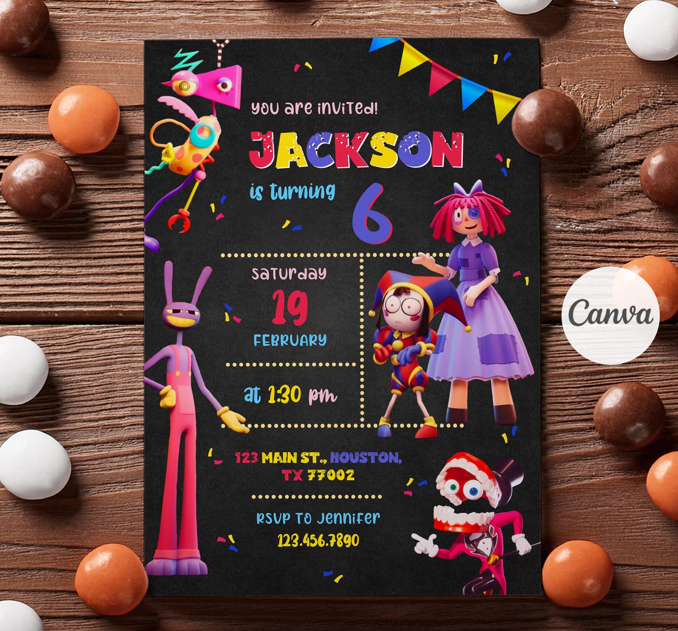 Printable the Amazing Digital Circus Invitation, Editable Digital ...