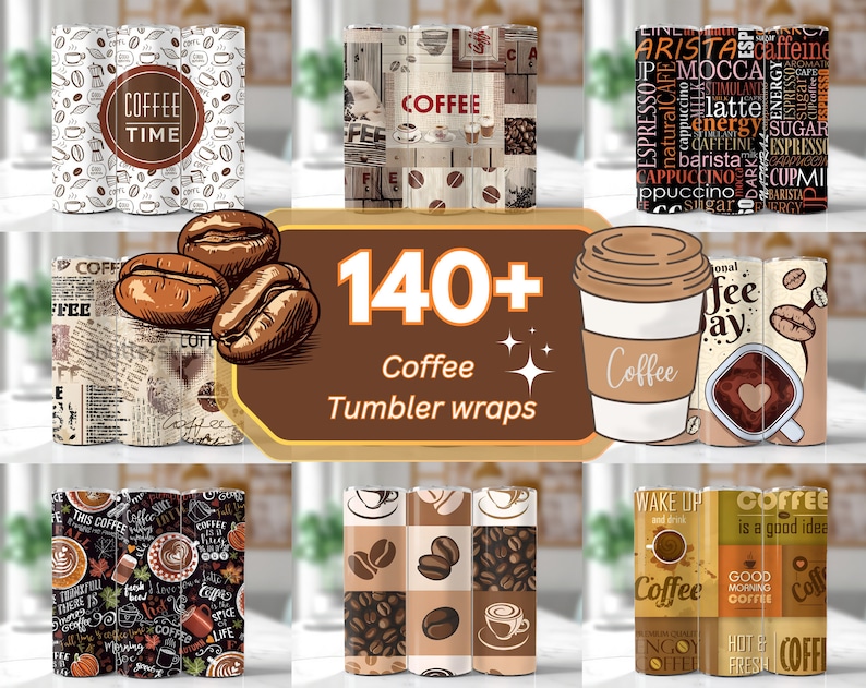Coffee Tumbler Wrap, Coffee Lover Tumbler PNG, Funny Coffee Quotes ...