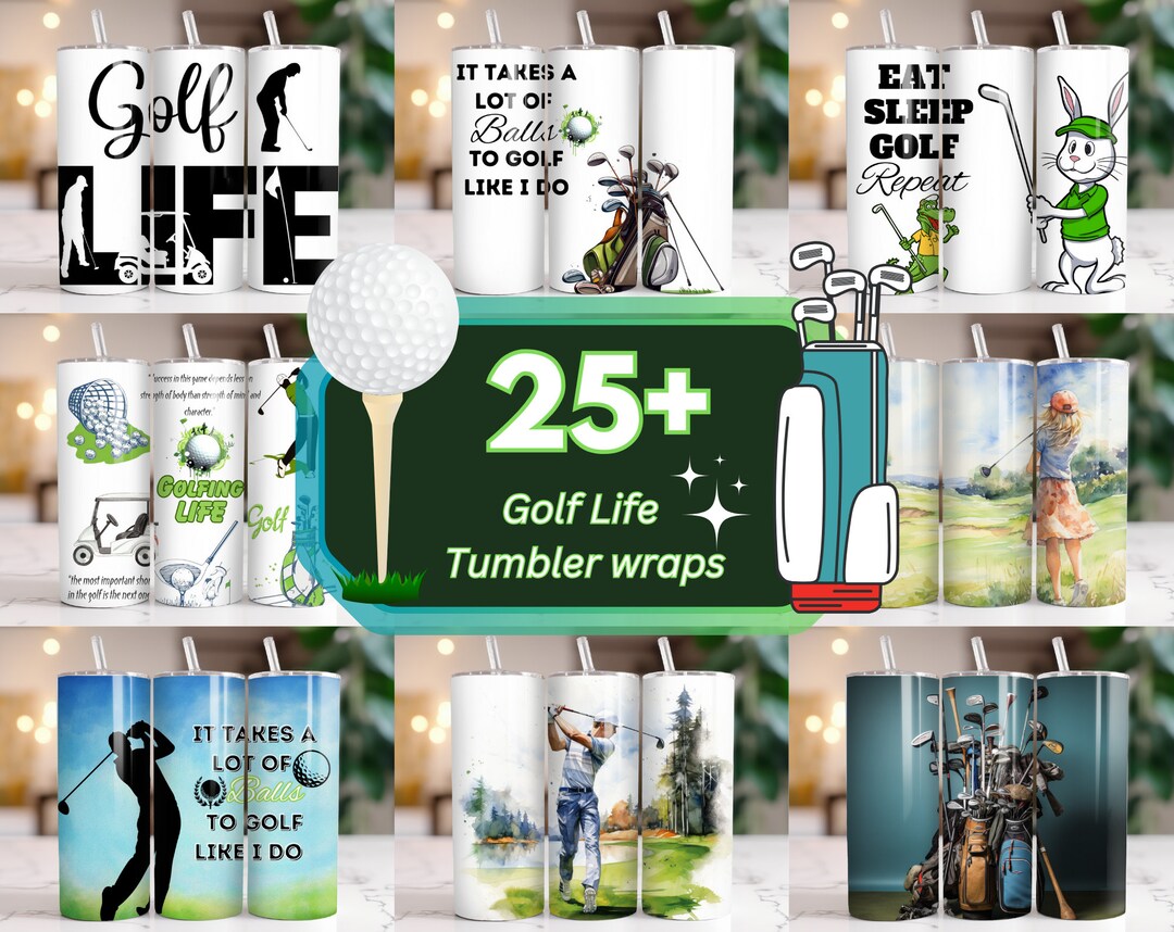 25 Golf Tumbler Wrap Bundle Golfing Life 20ozskinny Golf Life Tumbler ...