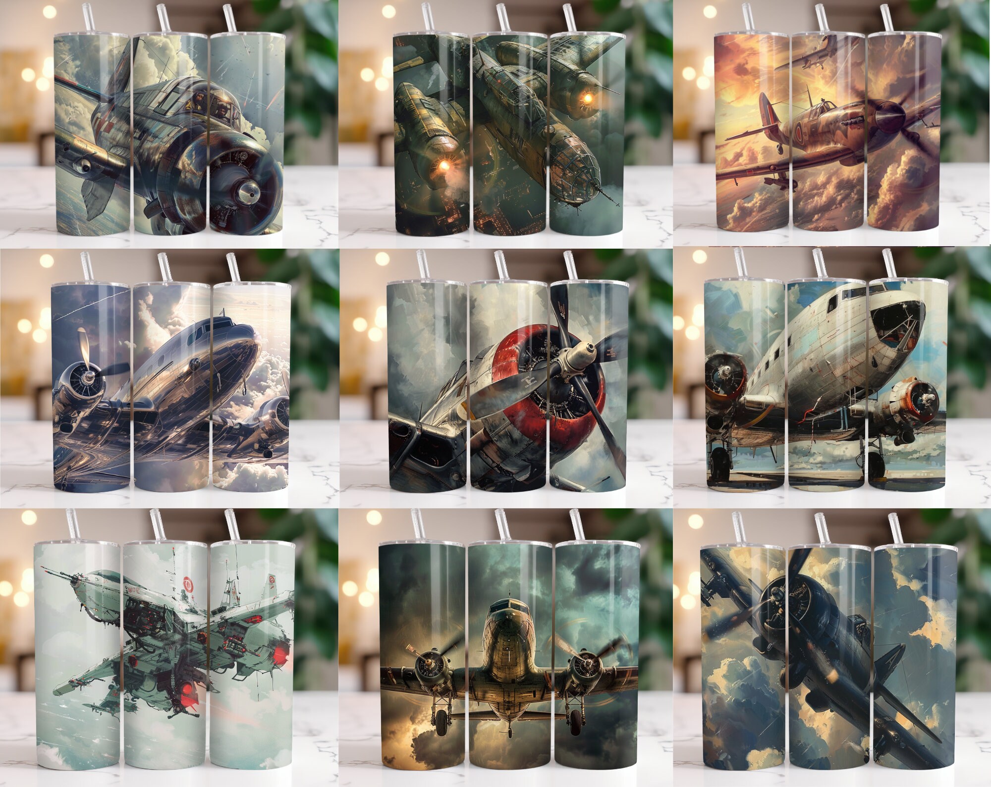 Airplane Tumbler Wrap Pilot 20oz Skinny Tumbler Sublimation Design ...