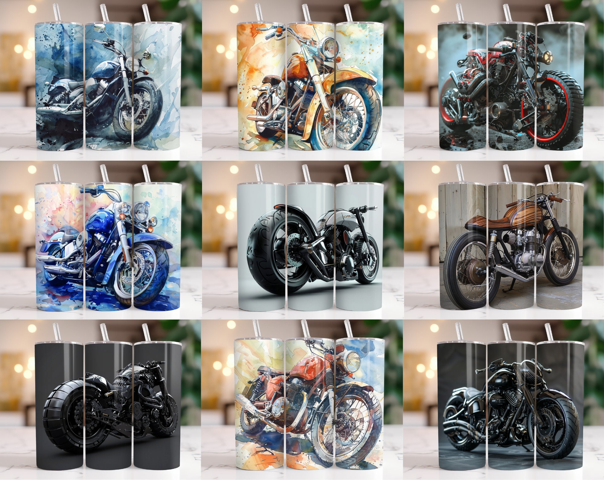 60+ Motorcycle Tumbler Wrap Bundle, 20oz Tumbler Wrap Sublimation ...