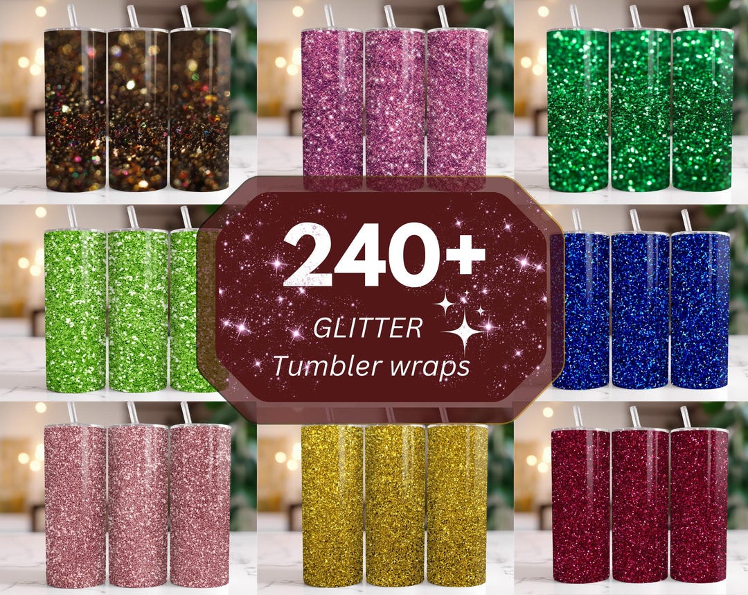 240+ Glitter Tumbler Wrap Bundle, Glitter Color Tumbler Wrap, Sparkle ...