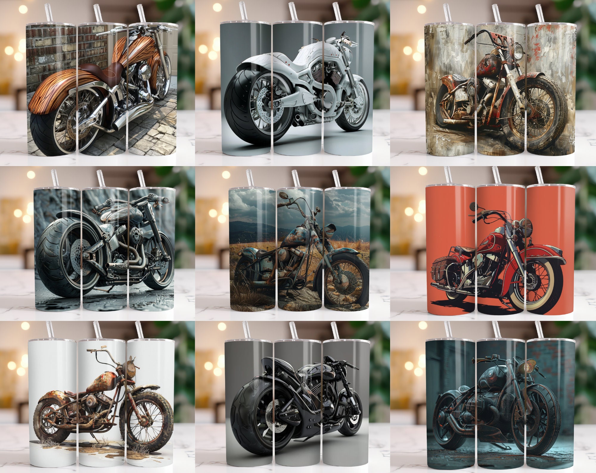 60+ Motorcycle Tumbler Wrap Bundle, 20oz Tumbler Wrap Sublimation ...