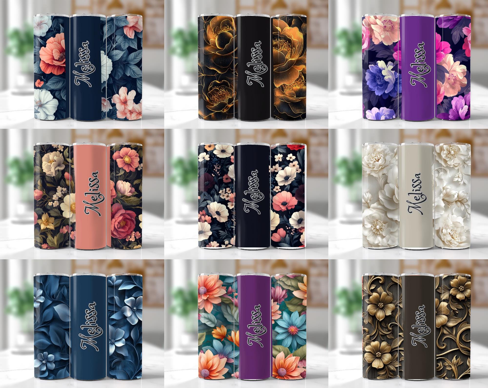 1000+ Add Your Own Text Tumbler Floral Add Your Name Tumbler, Floral ...